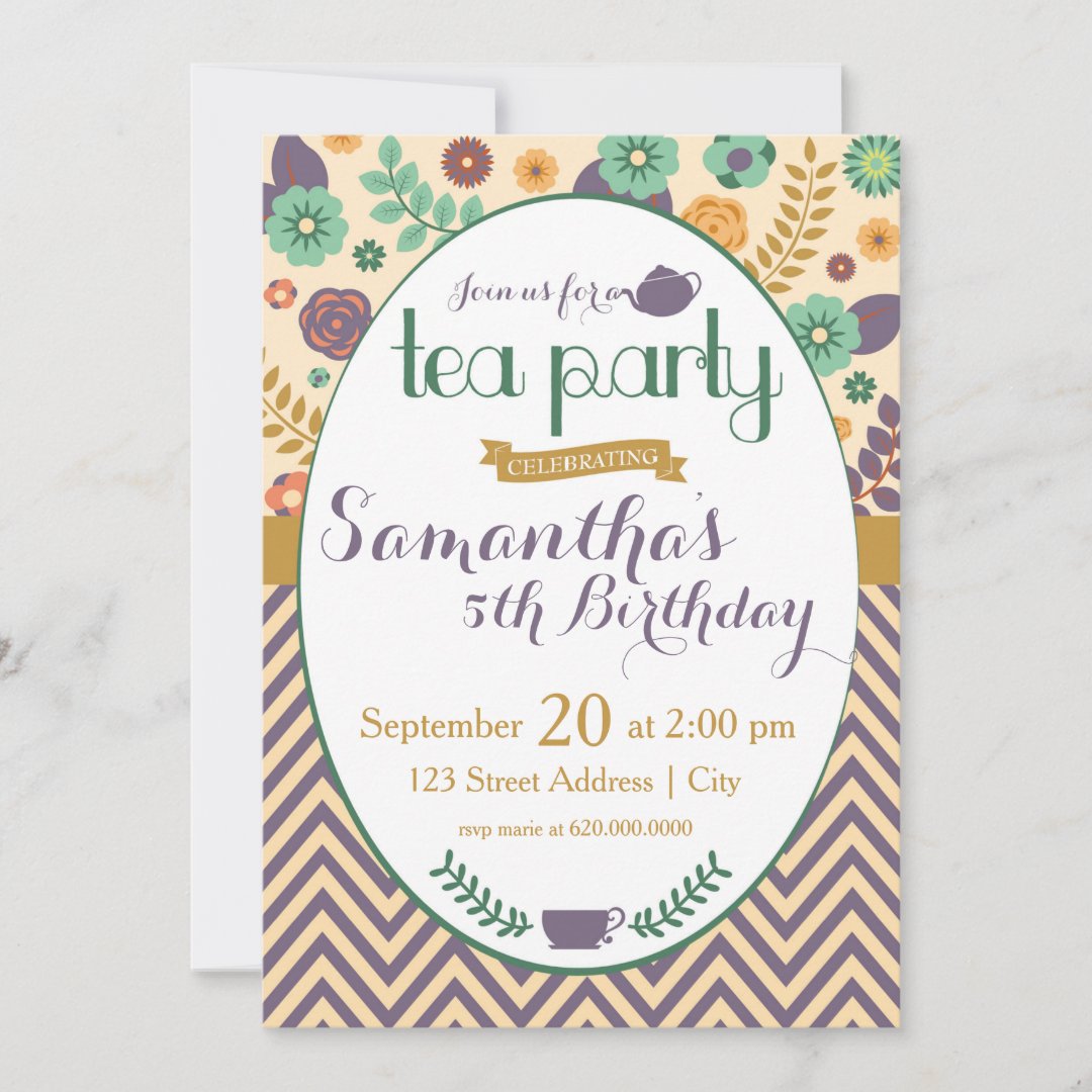 Flower Garden Tea Party Invitation | Zazzle
