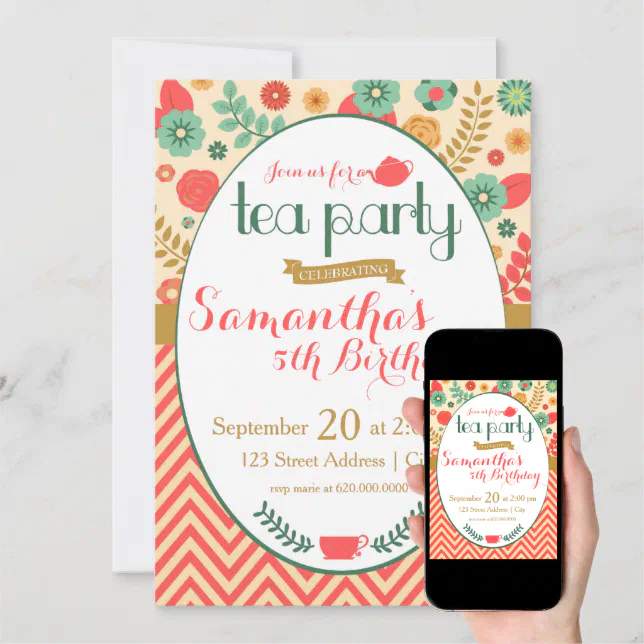 Flower Garden Tea Party Invitation | Zazzle