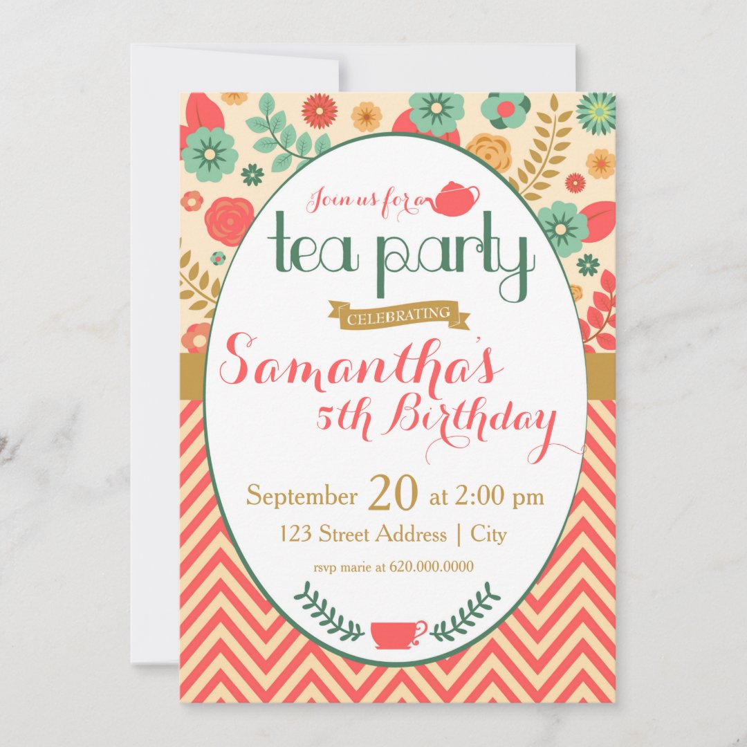 Flower Garden Tea Party Invitation | Zazzle