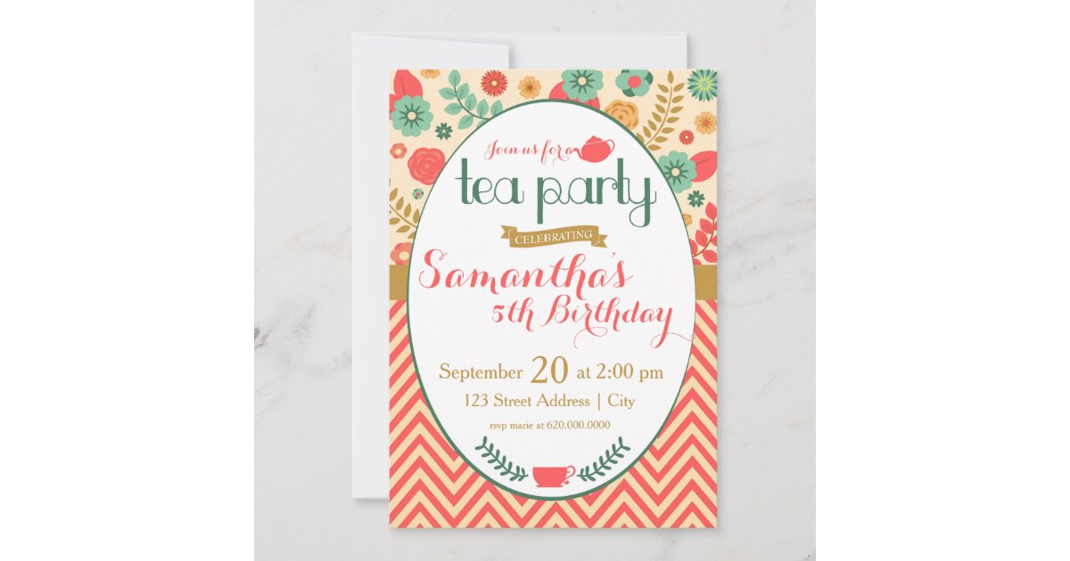 Flower Garden Tea Party Invitation | Zazzle