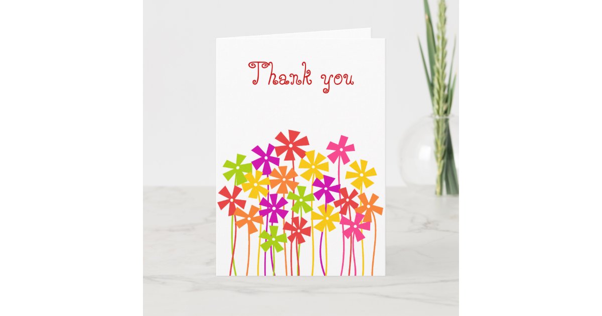 Flower garden Thank you card | Zazzle