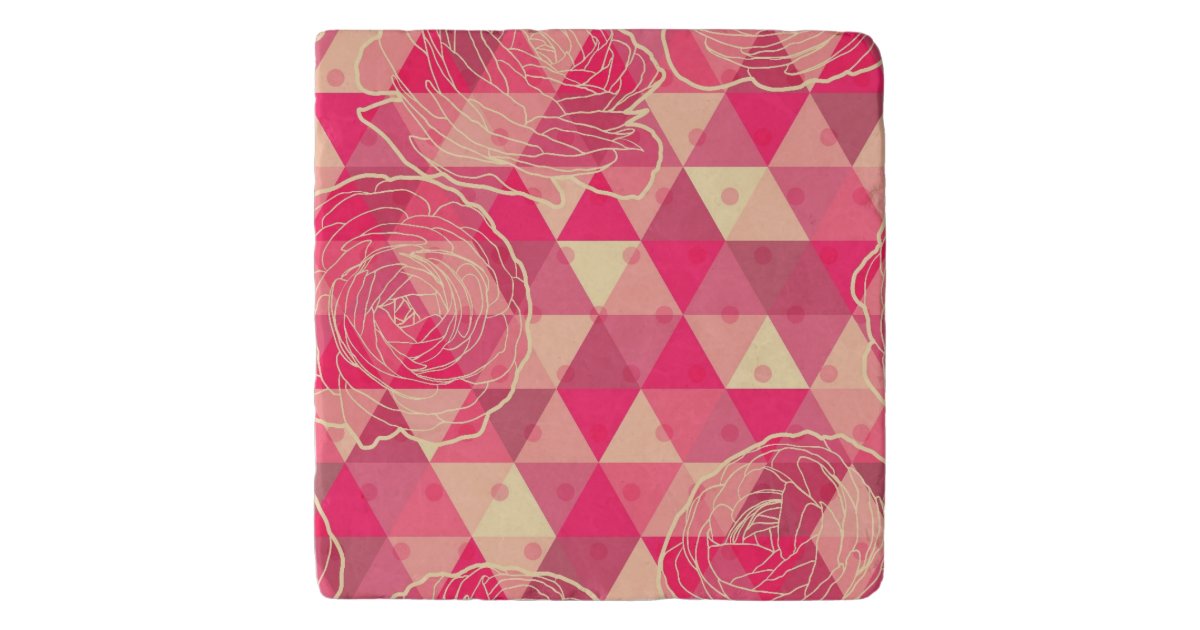 Flower geometrical pattern trivet | Zazzle