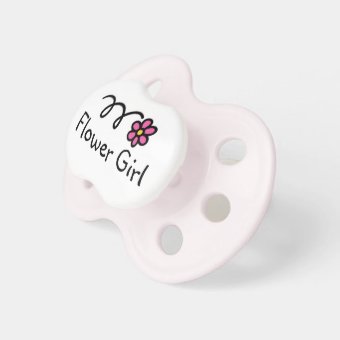 Flower girl baby pacifier | Girly pink daisy print | Zazzle