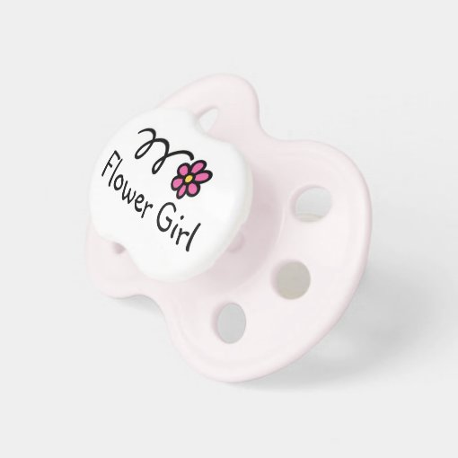 Flower girl baby pacifier | Girly pink daisy print | Zazzle