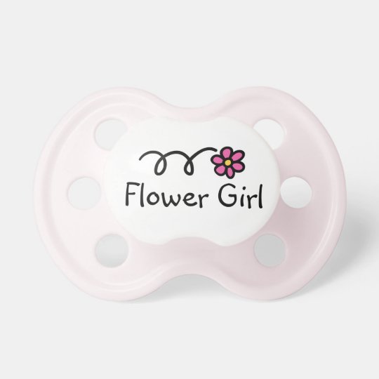 Flower girl baby pacifier | Girly pink daisy print | Zazzle.com