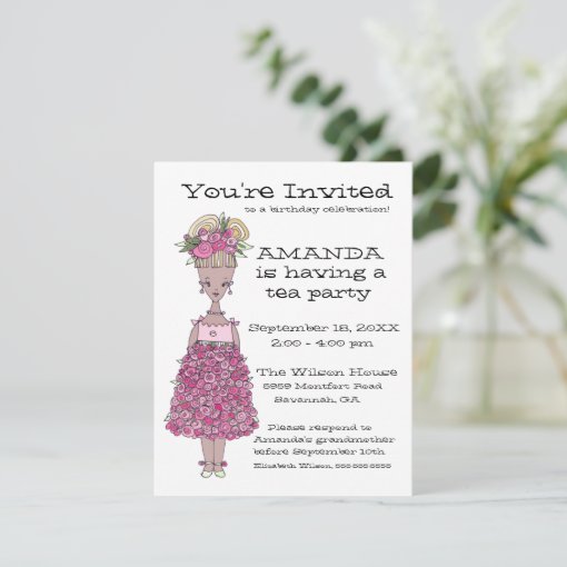 Flower Girl Birthday Party Invitation | Zazzle