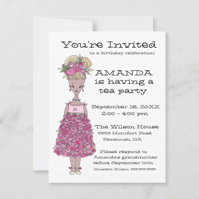 Flower Girl Birthday Party Invitation | Zazzle