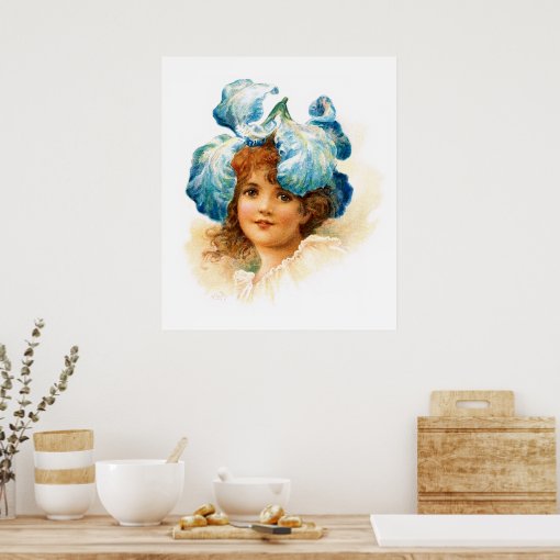 Flower Girl in Blue Poster | Zazzle