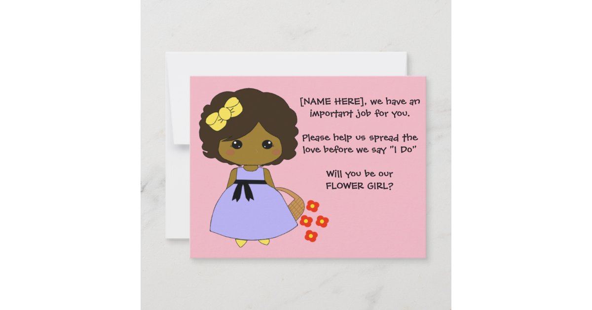 Flower Girl Proposal Card - Brunette | Zazzle