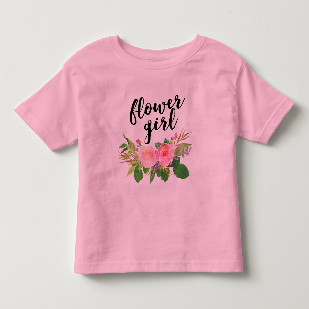 flower girl watercolor floral toddler t-shirt | Zazzle
