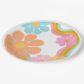 Flower Groovy Birthday Retro Party 70s Mod Party Paper Plates | Zazzle