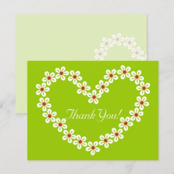 Flower Heart Thank You Postcards | Zazzle