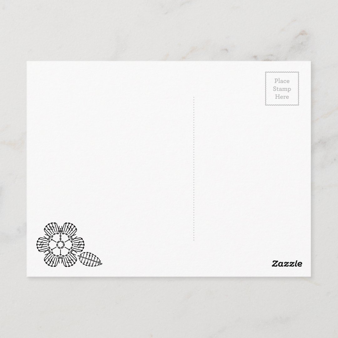 Flower & Leaf Crochet Chart Pattern Postcard | Zazzle