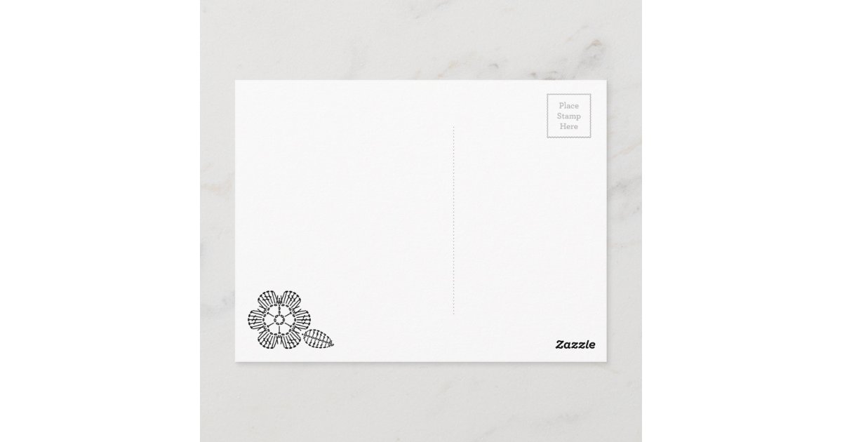Flower & Leaf Crochet Chart Pattern Postcard | Zazzle