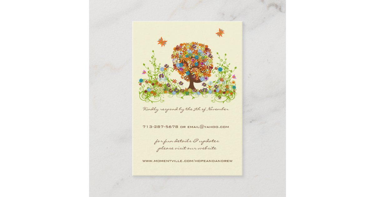 Flower Love Tree Response and Website Cards | Zazzle