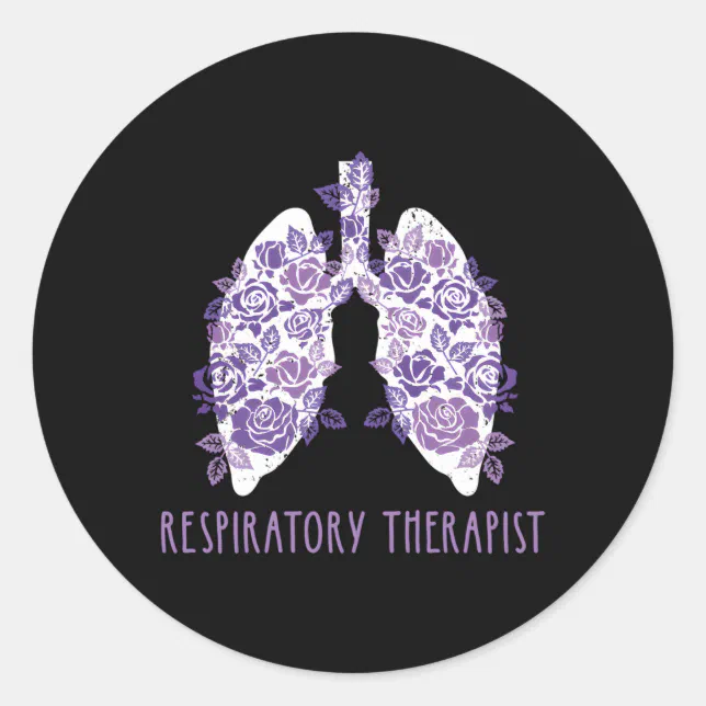 Flower Lung Respiratory Therapist Classic Round Sticker | Zazzle
