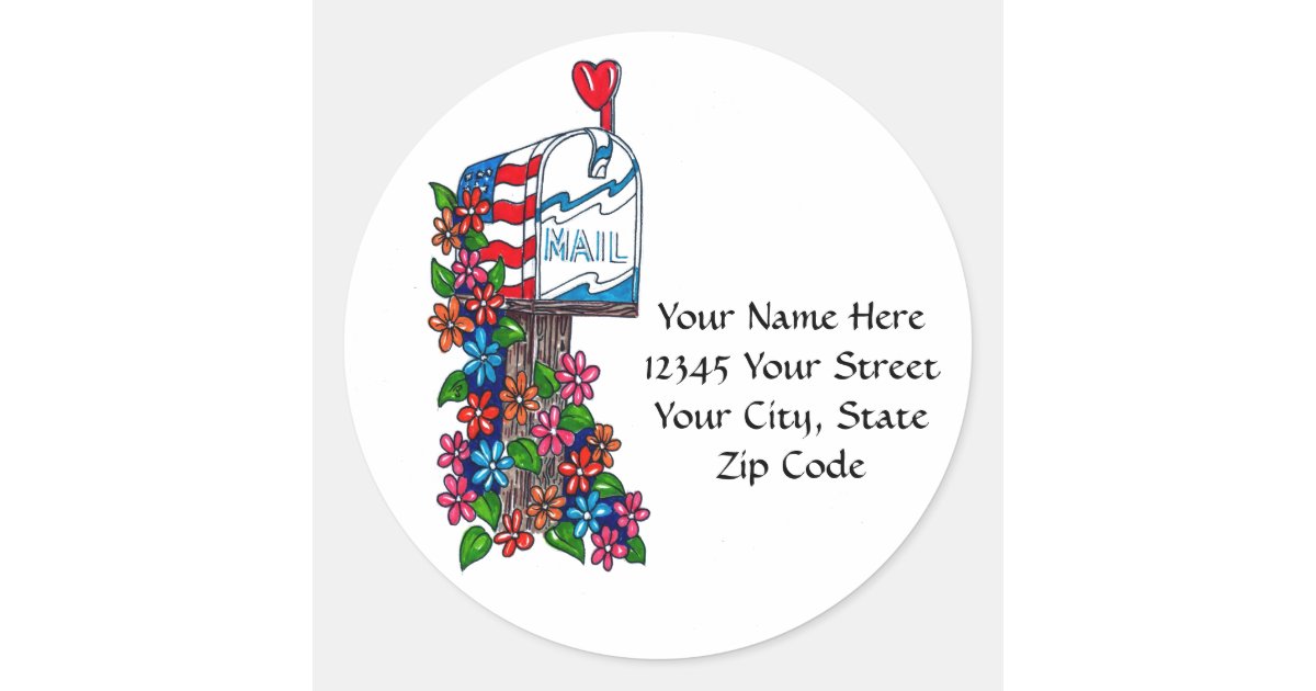 Flower Mailbox: Address Labels | Zazzle