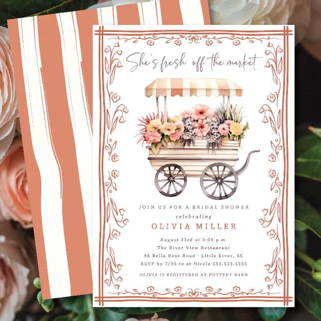 Flower Market Bridal Shower Invitation | Zazzle