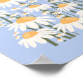 Flower Market Florence Pastel Blue Retro Floral Poster | Zazzle