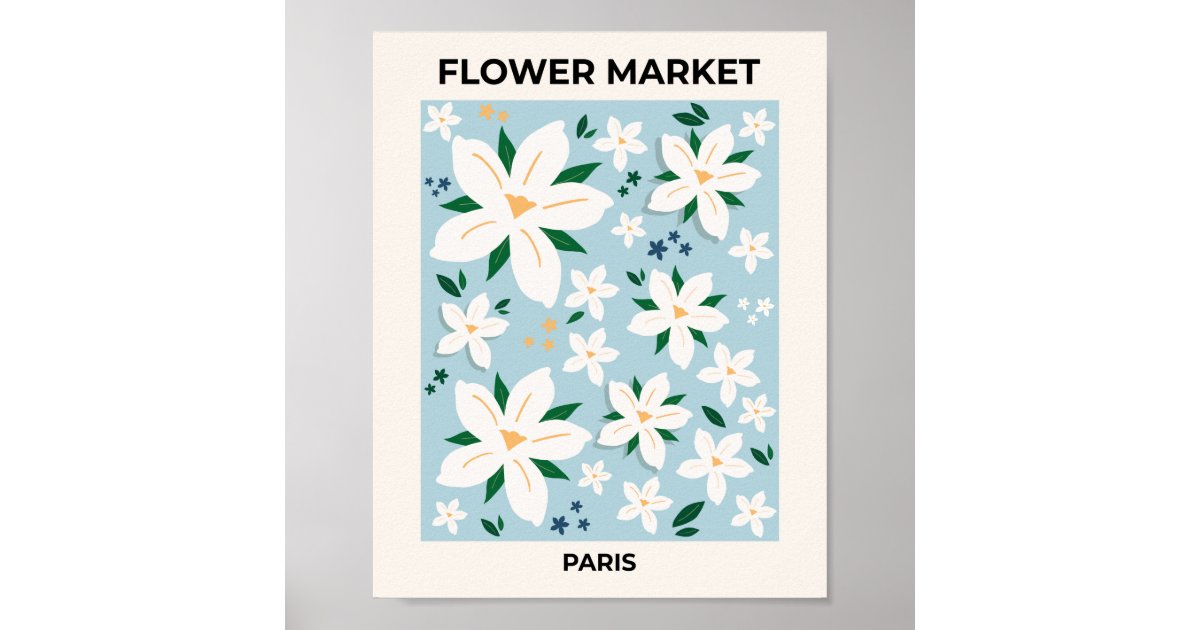 Flower Market Paris Retro Floral Modern Decor | Zazzle