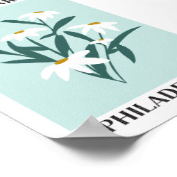 Flower Market Philadelphia White Daisy Floral Poster | Zazzle