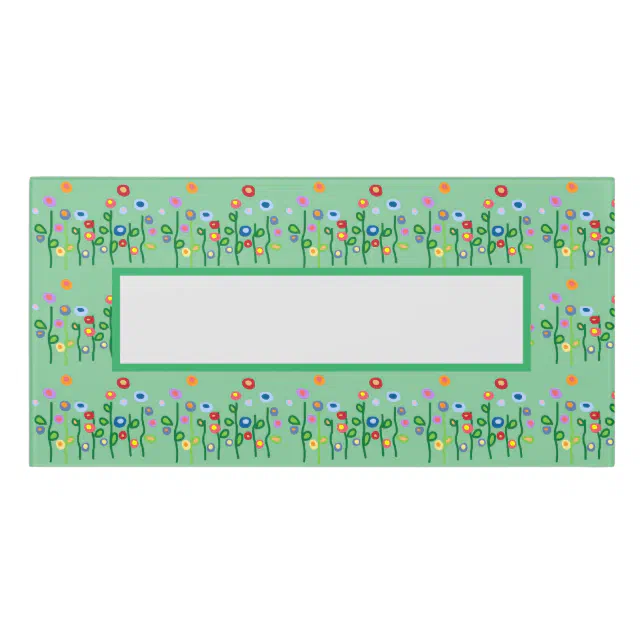 Flower meadow colourful border door sign | Zazzle