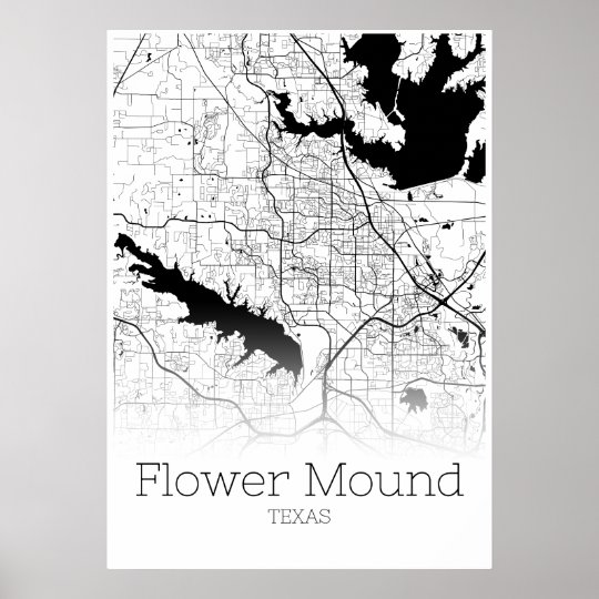 Flower Mound Map - Texas - City Map Poster | Zazzle.com