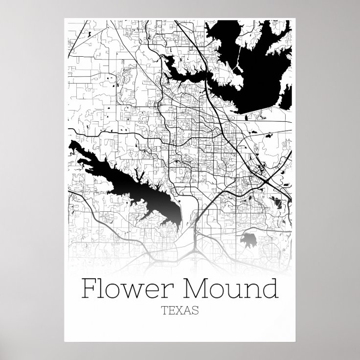 Flower Mound Map - Texas - City Map Poster | Zazzle