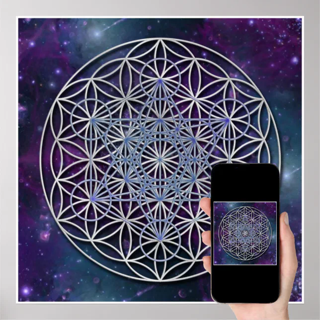 FLOWER OF LIFE - Archangel Metatron Cube Poster | Zazzle