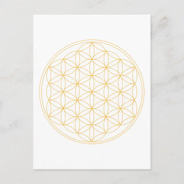 Flower of Life Gold Line Postcard | Zazzle