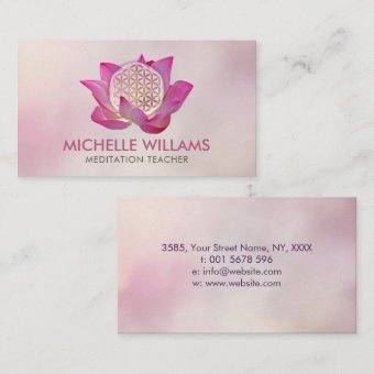 Flower of Life in lotus flower Business Card | Zazzle