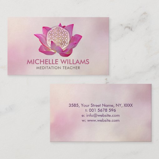 Flower of Life in lotus flower Business Card | Zazzle