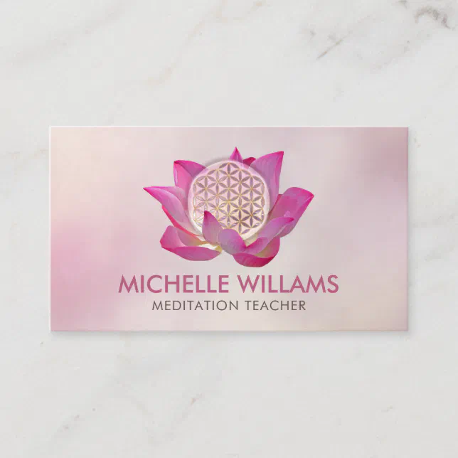 Flower of Life in lotus flower Business Card | Zazzle