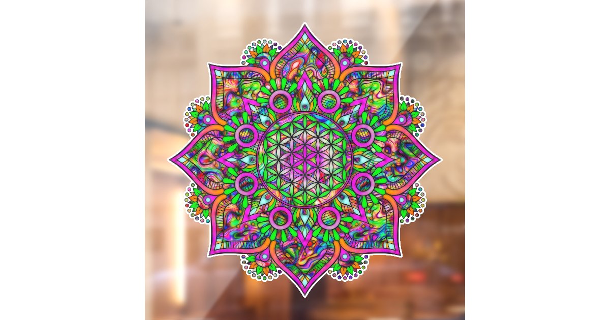 Flower Of Life - Indian Mandala 1 Window Cling | Zazzle