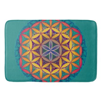 Flower of Life Mandala Bath Mat | Zazzle