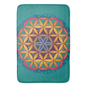 Flower of Life Mandala Bath Mat | Zazzle
