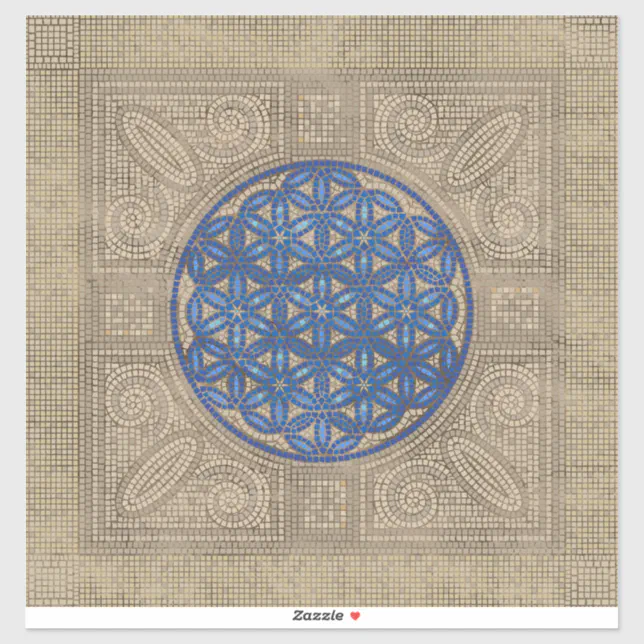 Flower of Life Mosaic Tile Ornament N2 Sticker | Zazzle