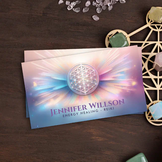 Flower of life Ornament - Cosmic Energy Flow Business Card | Zazzle