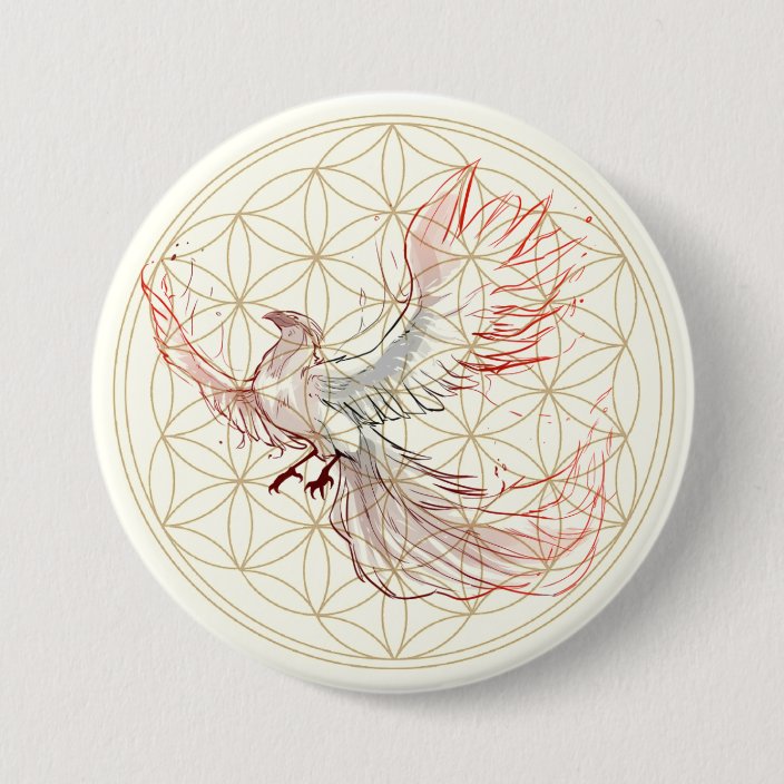 Flower of Life Phoenix Large Button | Zazzle.com