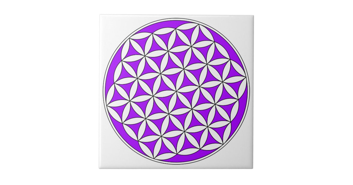 Flower of Life Purple Ceramic Tile | Zazzle