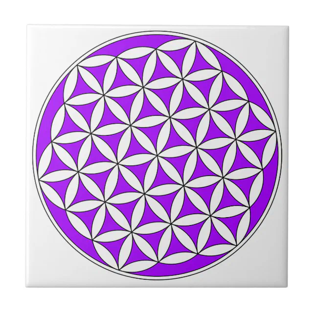 Flower of Life Purple Ceramic Tile | Zazzle