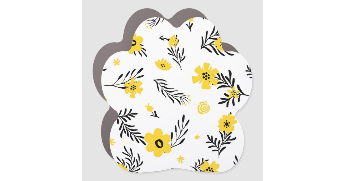 Flower pattern car magnet | Zazzle