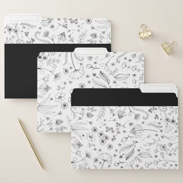 Flower Pattern Design File Folder | Zazzle