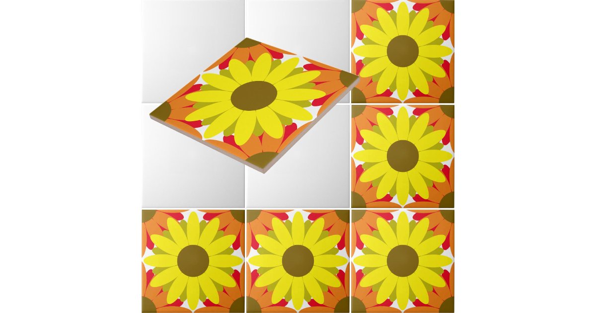 Flower Pattern Template Ceramic Tile | Zazzle