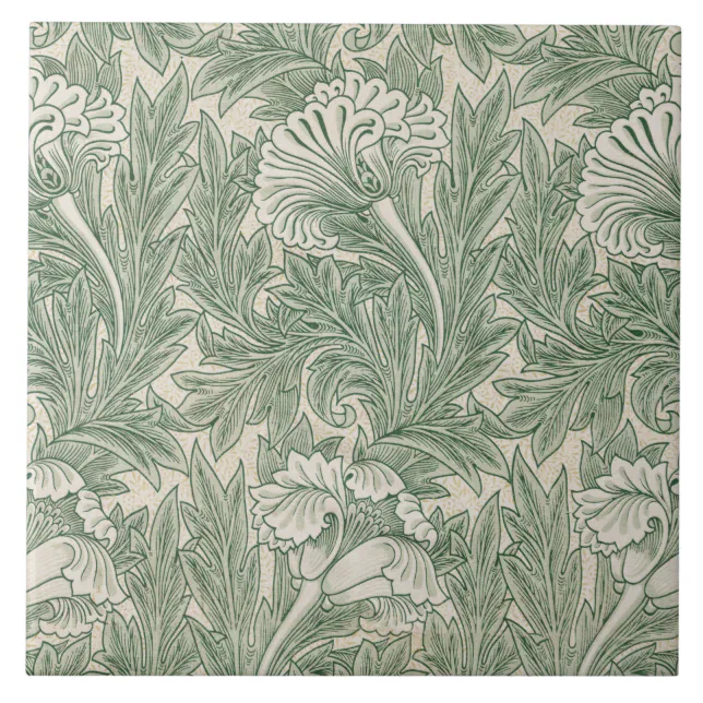 Flower Pattern, William Morris Ceramic Tile | Zazzle