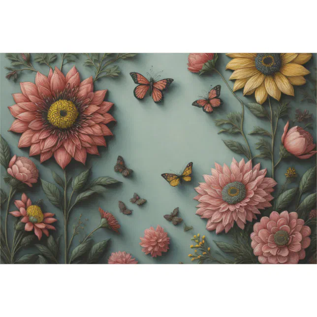 Flower poem postcard 5 decoupling tissue paper | Zazzle