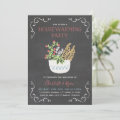 Flower Pot Chalkboard Housewarming Party Invitation | Zazzle