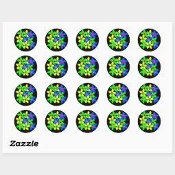 Flower Power 60s-70s Classic Round Sticker | Zazzle
