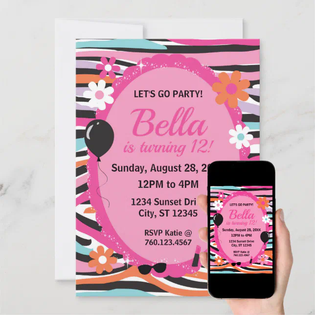 Flower Power Birthday Party Invitation | Zazzle