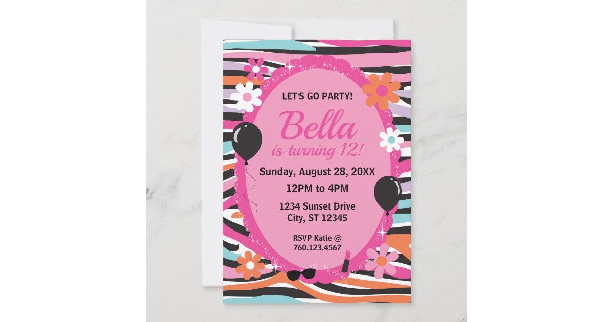 Flower Power Birthday Party Invitation | Zazzle